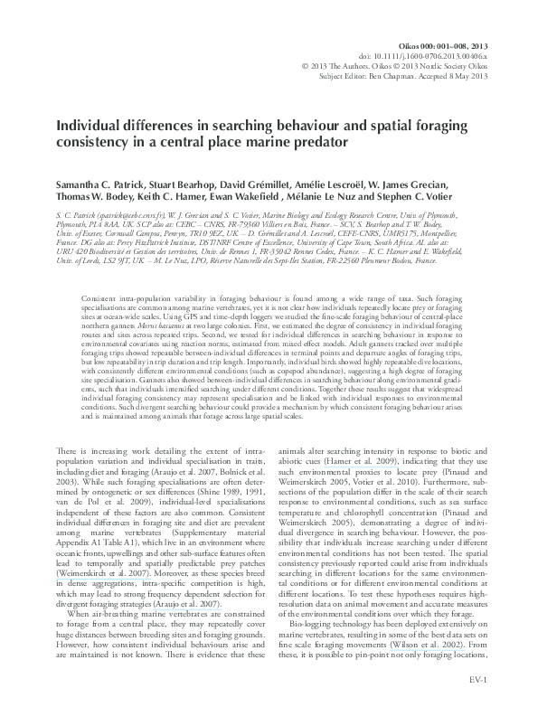 (PDF) Individual differences in searching behaviour and spatial ...