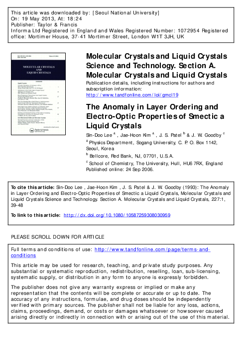 (PDF) The Anomaly in Layer Ordering and Electro-Optic Properties of ...