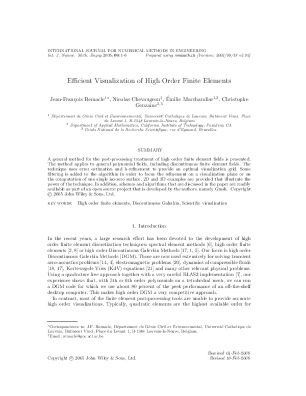(PDF) Efficient visualization of high-order finite elements
