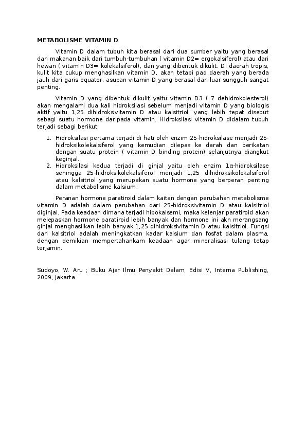 (DOC) METABOLISME VITAMIN D