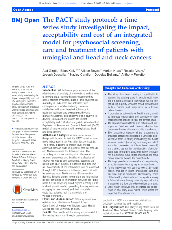 (PDF) The PACT study protocol: a time series study investigating the ...