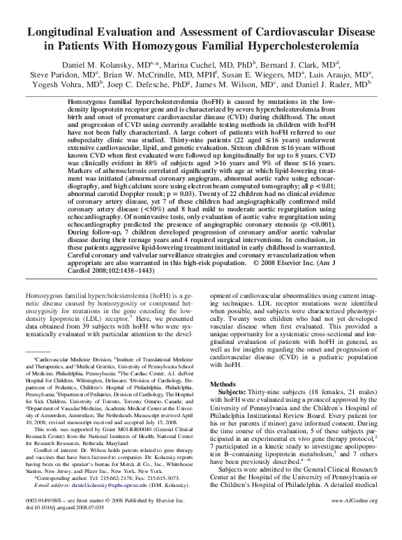 (PDF) Longitudinal Evaluation and Assessment of Cardiovascular Disease in Patients With ...