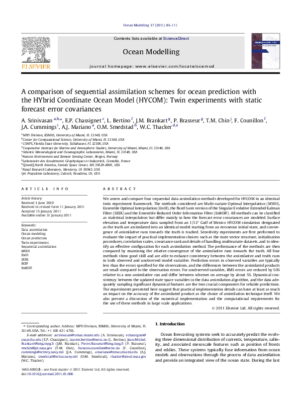 (PDF) US GODAE: Global Ocean Prediction with the HYbrid Coordinate ...