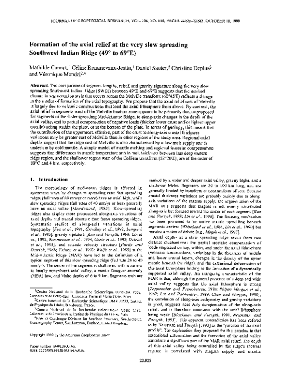 (PDF) Formation of the axial relief at the very slow spreading ...