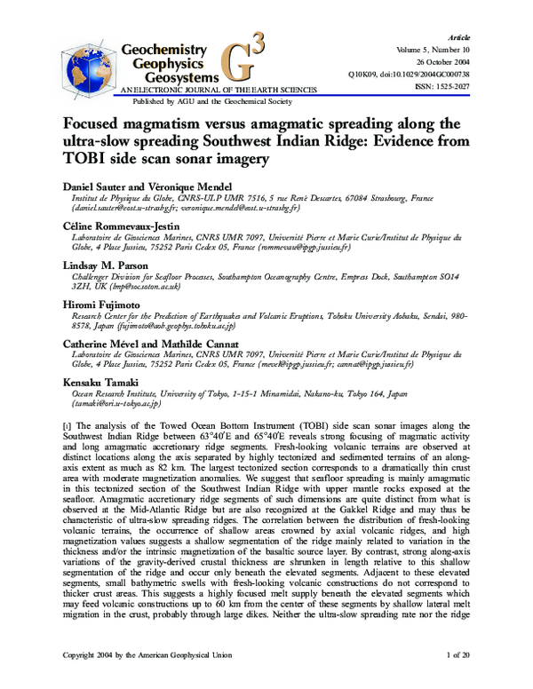 (PDF) Focused magmatism versus amagmatic spreading along the ultra-slow ...