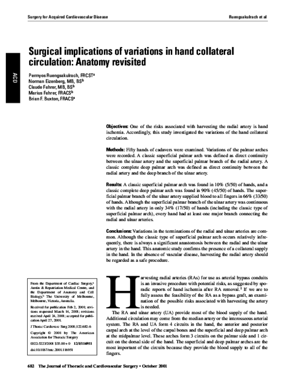 (PDF) Surgical implications of variations in hand collateral ...