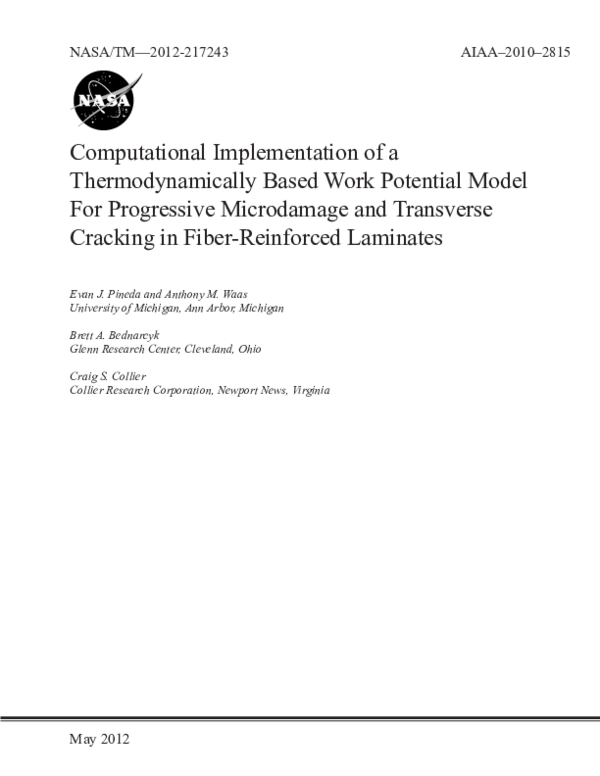 (PDF) Computational Implementation of a Thermodynamically Based Work Potential Model for ...