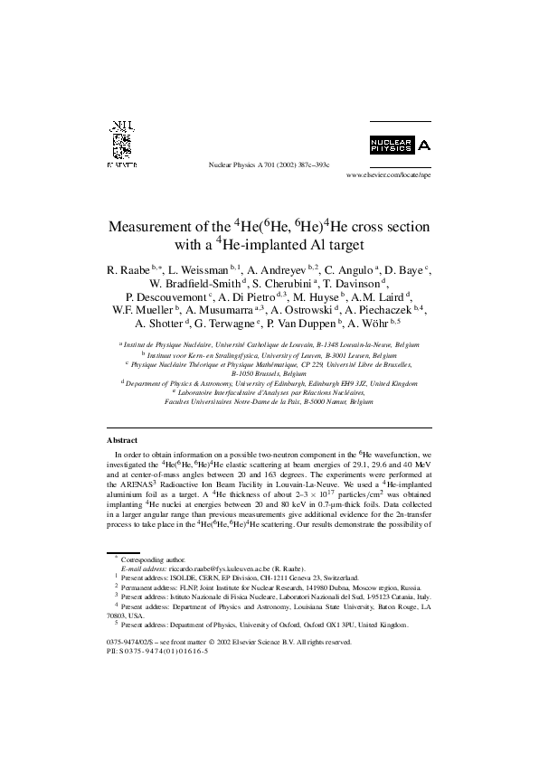 (PDF) Measurement of the 4He(6He,6He)4He cross section with a 4He ...