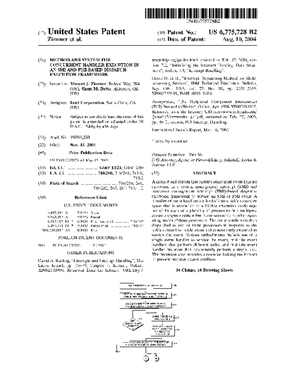 (PDF) Method and system for concurrent handler execution in an SMI and ...