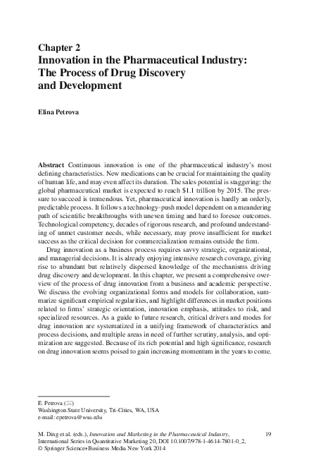 (PDF) Innovation in the Pharmaceutical Industry: The Process of Drug ...