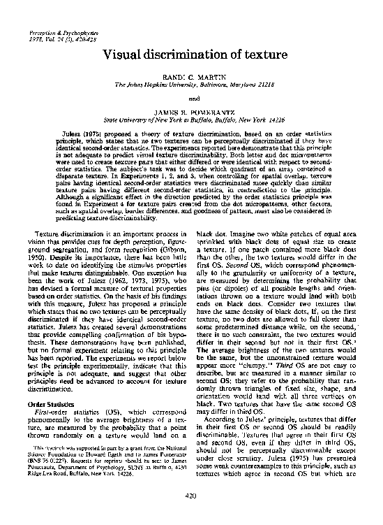 (PDF) Visual discrimination of texture