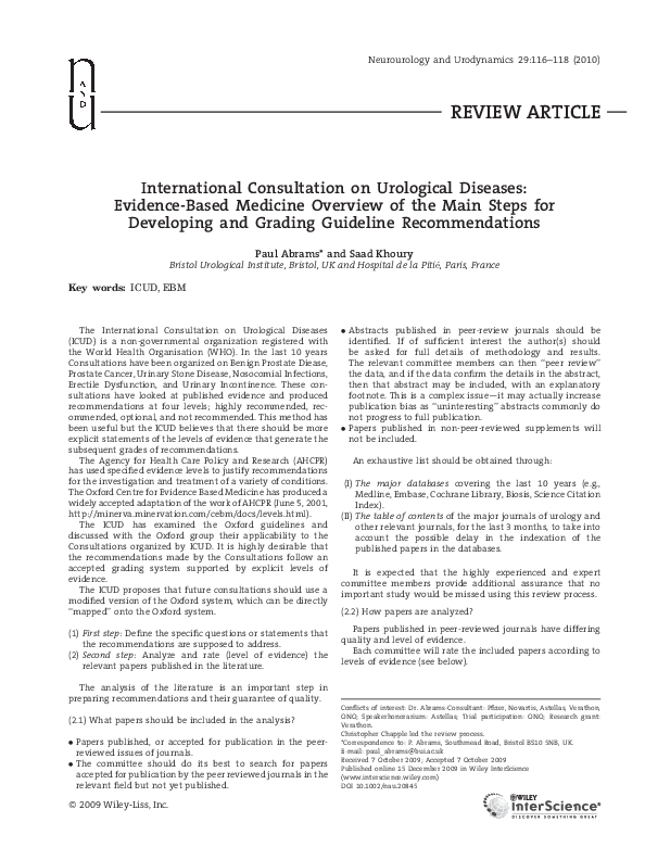 (PDF) The impact of the 2005 International Society of Urological ...