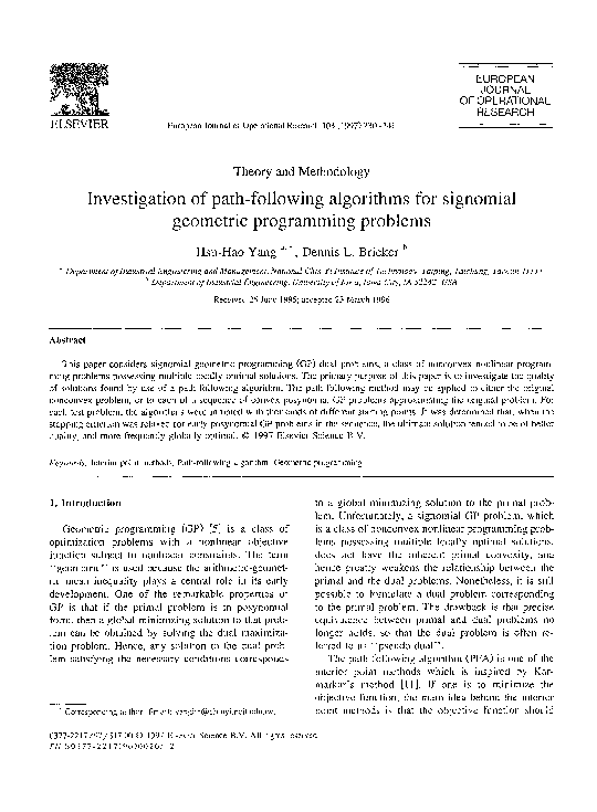 Pdf Path Following In Signomial Gp Solutions 8757