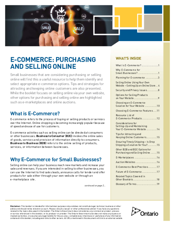 (PDF) E-COMMERCE: PURCHASING AND SELLING ONLINE