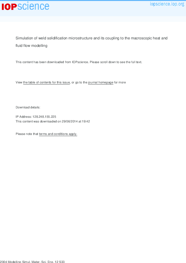 (PDF) Simulation of weld solidification microstructure and its coupling ...