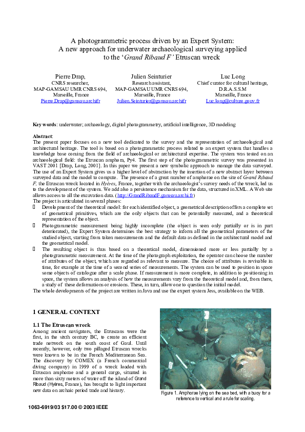 (PDF) A photogrammetric process driven by an Expert System: A new ...