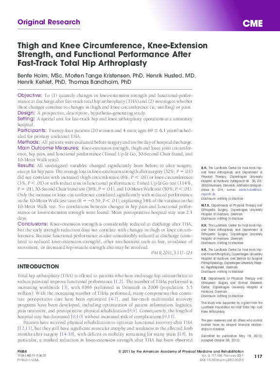 (PDF) Thigh and Knee Circumference, Knee-Extension Strength, and ...