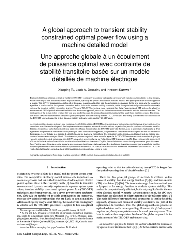 (PDF) A global approach to transient stability constrained optimal power flow using a machine ...