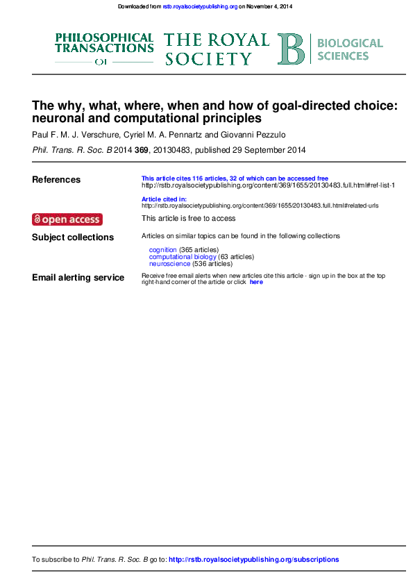 (PDF) The why, what, where, when and how of goal-directed choice: Neuronal and computational ...
