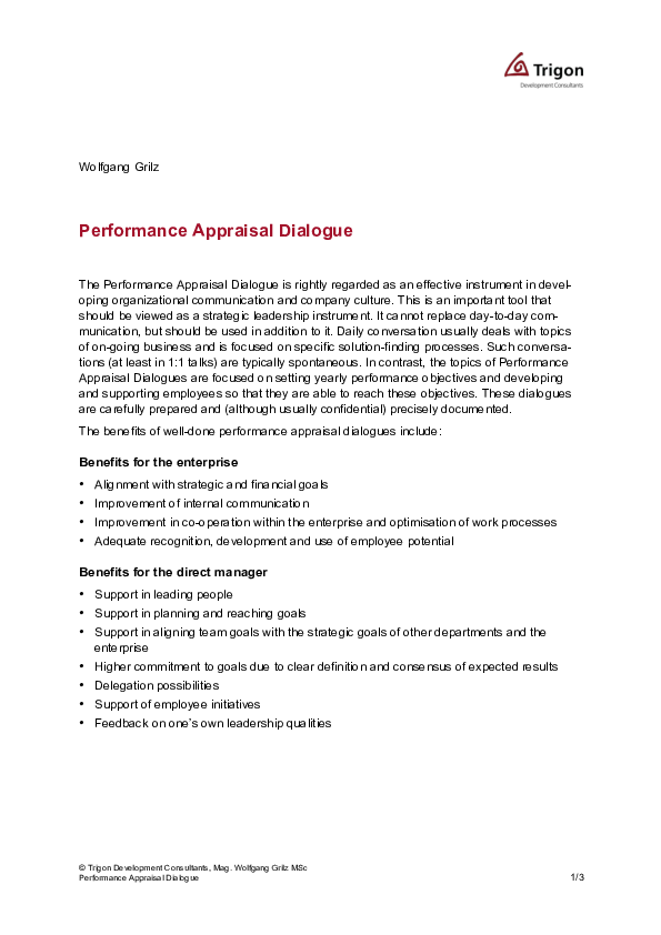 (PDF) Performance Appraisal Dialogue