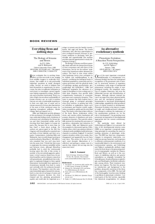 (PDF) An alternative evolutionary synthesis | James Hanken - Academia.edu