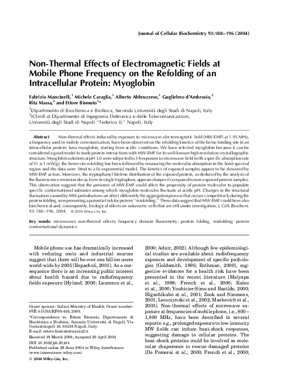 (PDF) Non-thermal effects of electromagnetic fields at mobile phone ...