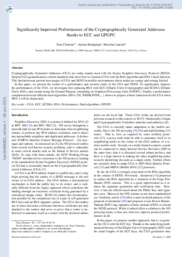 (PDF) Significantly improved performances of the cryptographically ...