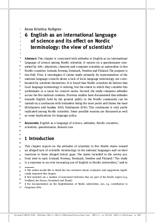 (PDF) English as an international language of science and its effect on ...