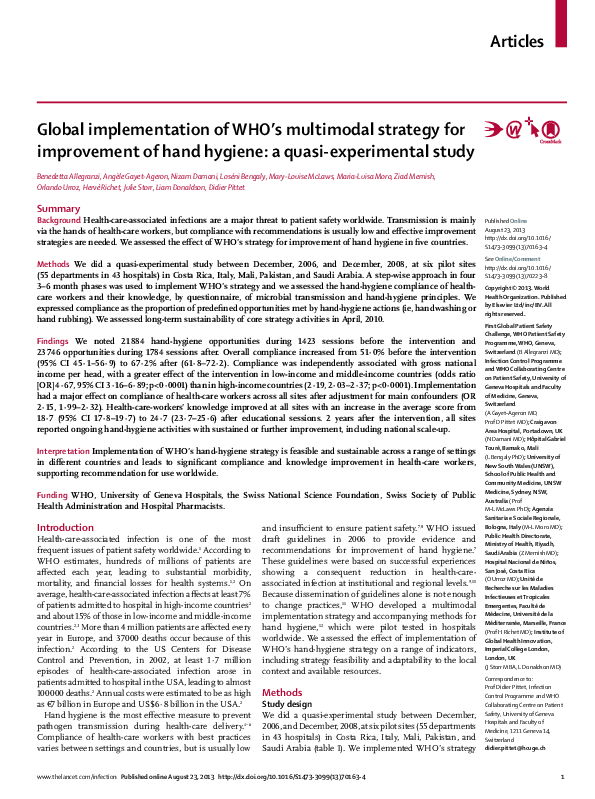 (PDF) Global implementation of WHO's multimodal strategy for ...