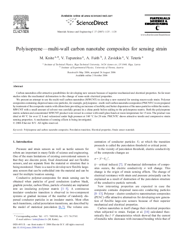 Pdf Aligned Carbon Nanotube Based Sensors For Strain Sensing Applications Julio Viana