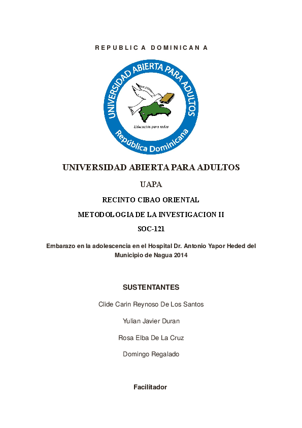 (DOC) R E P U B L I C A D O M I N I C A N A UNIVERSIDAD ABIERTA PARA ...