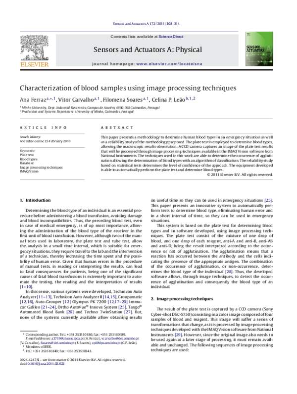 (PDF) Automatic system for determination of blood types using image ...