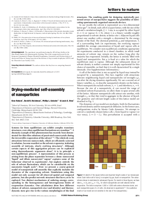 (PDF) Drying-mediated self-assembly of nanoparticles