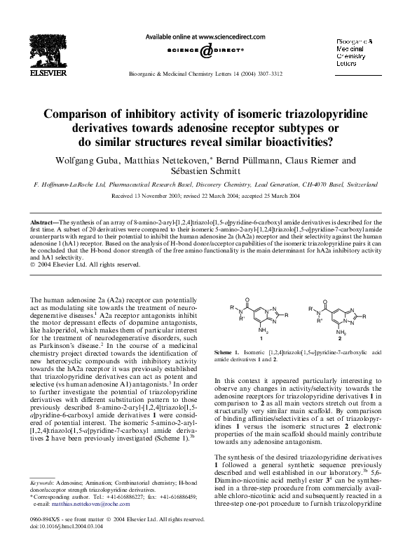 (PDF) Comparison of inhibitory activity of isomeric triazolopyridine ...