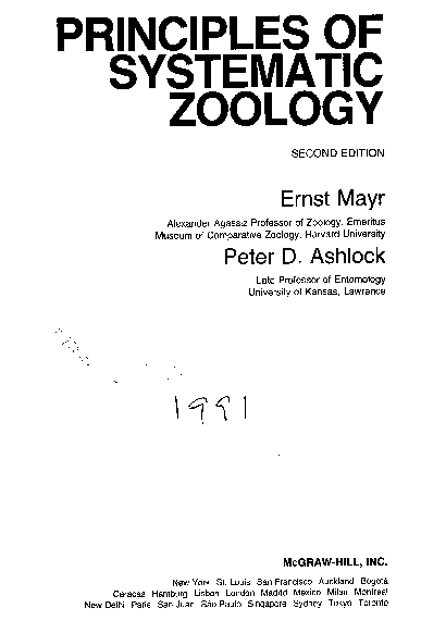 (PDF) Principles of systematic zoology