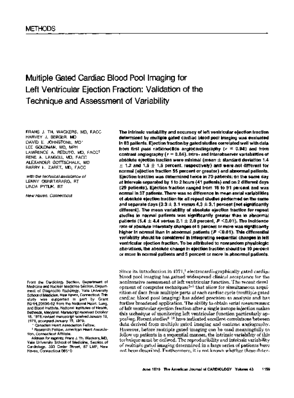 (PDF) Multiple gated cardiac blood pool imaging for left ventricular ...