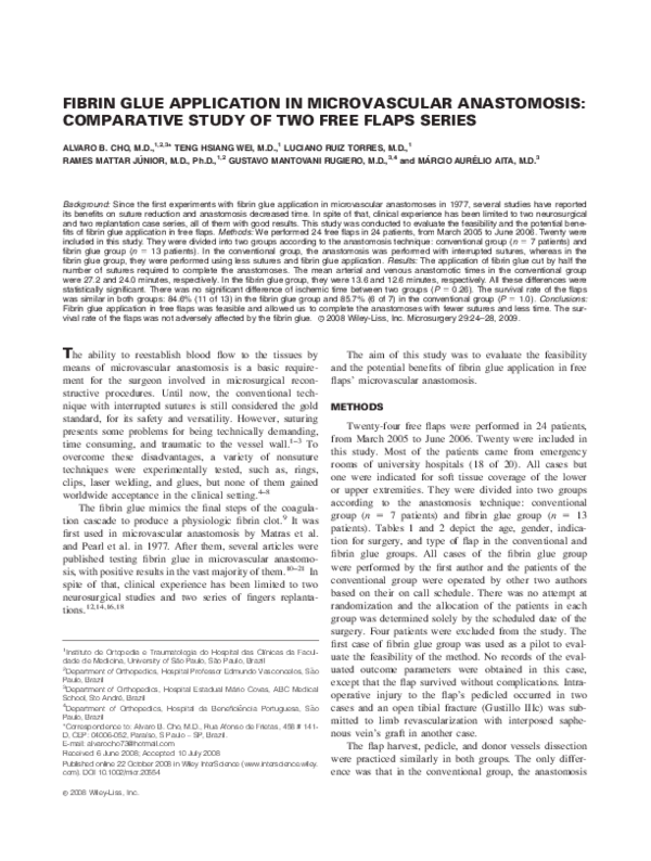 (PDF) Laser-Assisted Microvascular Anastomosis of Free Flaps in ...