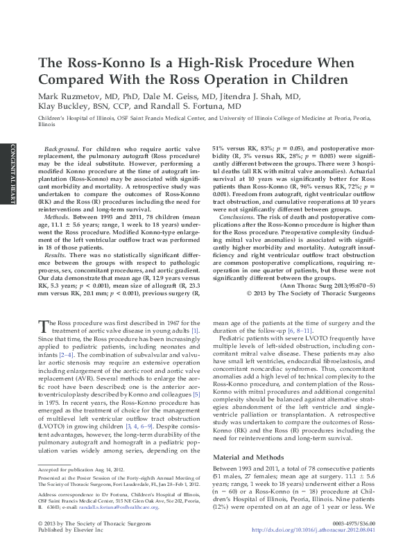 (PDF) The Ross-Konno Is a High-Risk Procedure When Compared With the ...