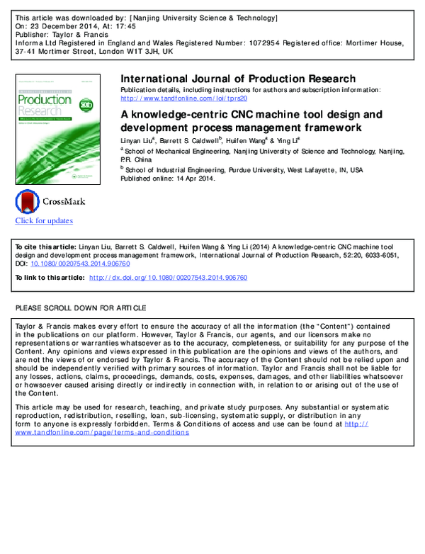 (PDF) A knowledge-centric CNC machine tool design and development ...