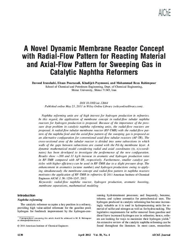 (PDF) A novel dynamic membrane reactor concept with radial-flow pattern ...
