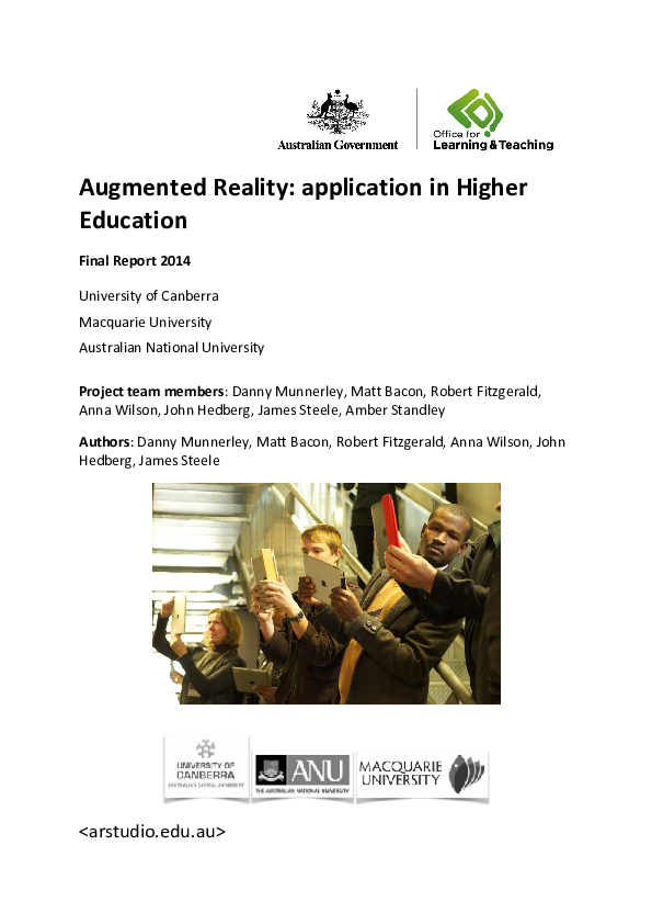 (PDF) Augmented Reality: application in Higher Education