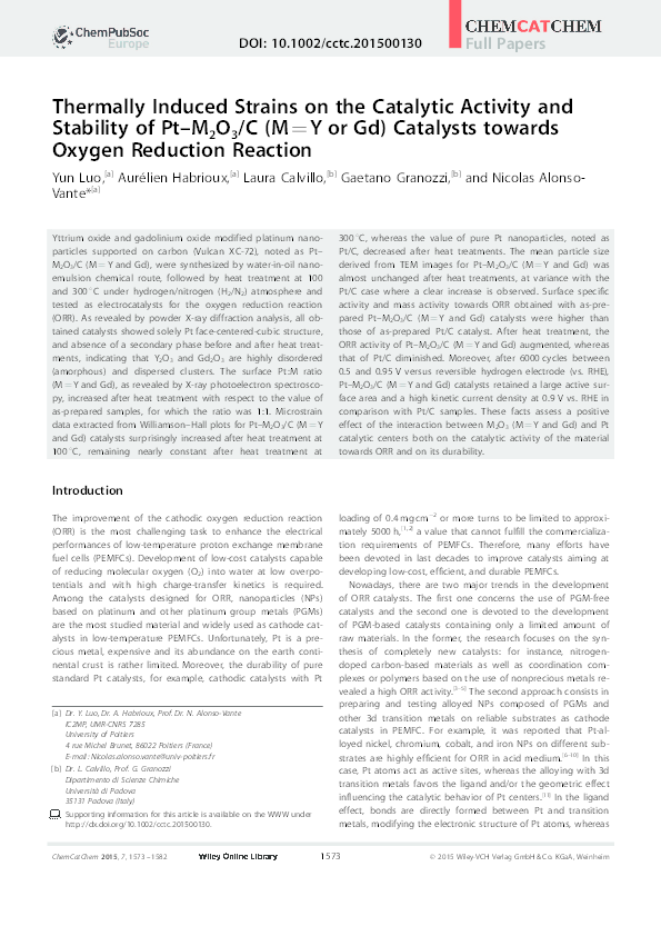 (PDF) Thermally Induced Strains on the Catalytic Activity and Stability ...
