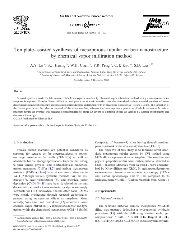 (PDF) Template-assisted synthesis of mesoporous tubular carbon ...
