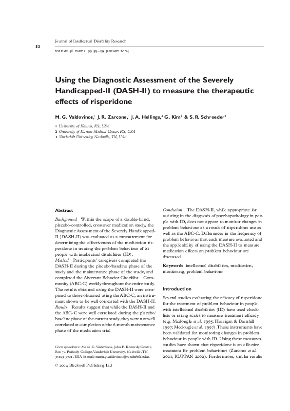 (PDF) Using the Diagnostic Assessment of the Severely Handicapped-II ...