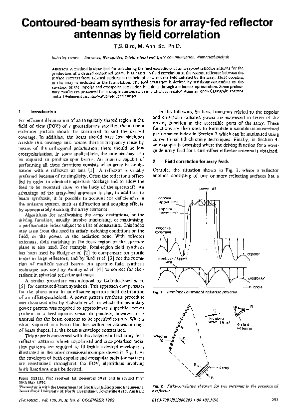 (PDF) Contoured-beam synthesis for array-fed reflector antennas by field correlation