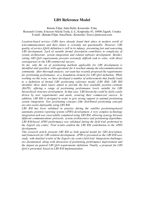 (PDF) Filjar, R, Desic, S, and Trzec, K. (2004). LBS Reference Model. Proc of NAV04 Conference ...