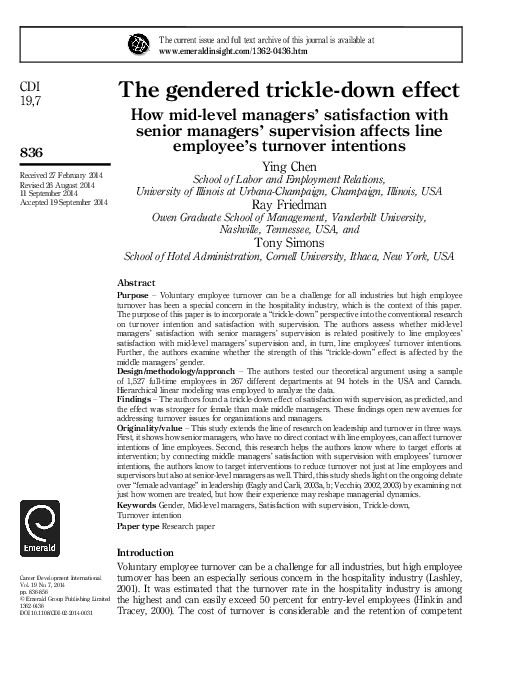 (PDF) The gendered trickle-down effect