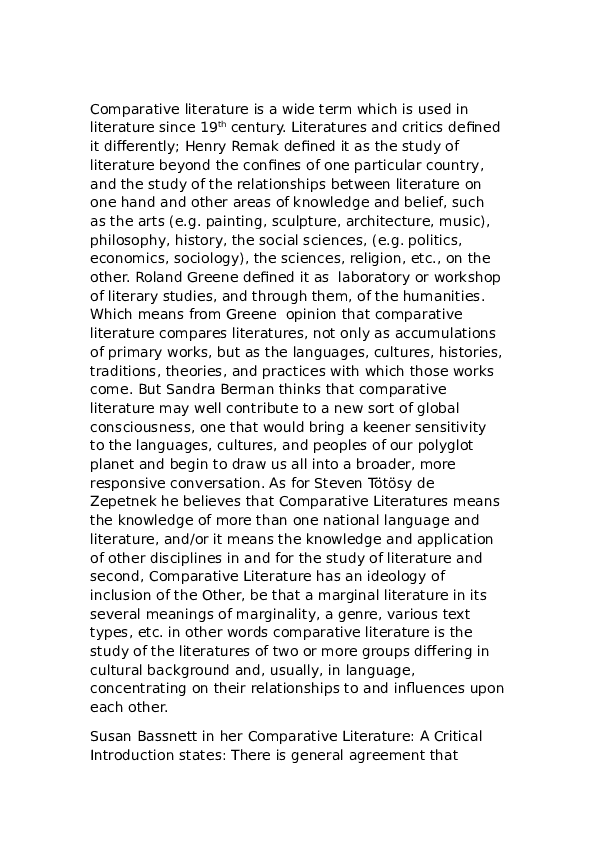 (DOC) comparative literature