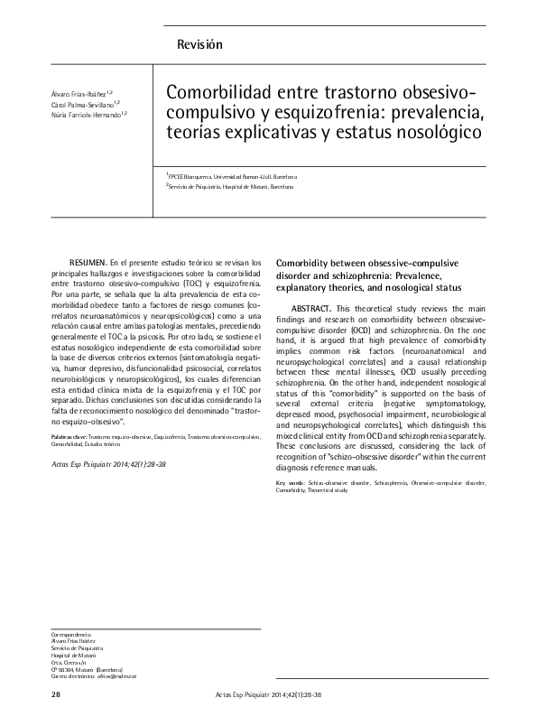 (PDF) Comorbidity between obsessive-compulsive disorder (OCD) and personality disorders