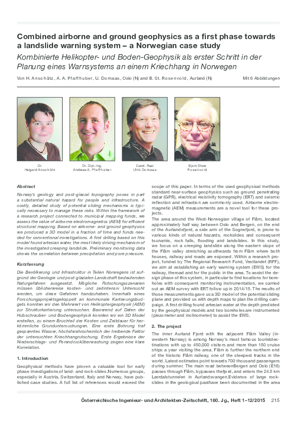 (PDF) Combined ariborne and ground geophysics Flam Norway